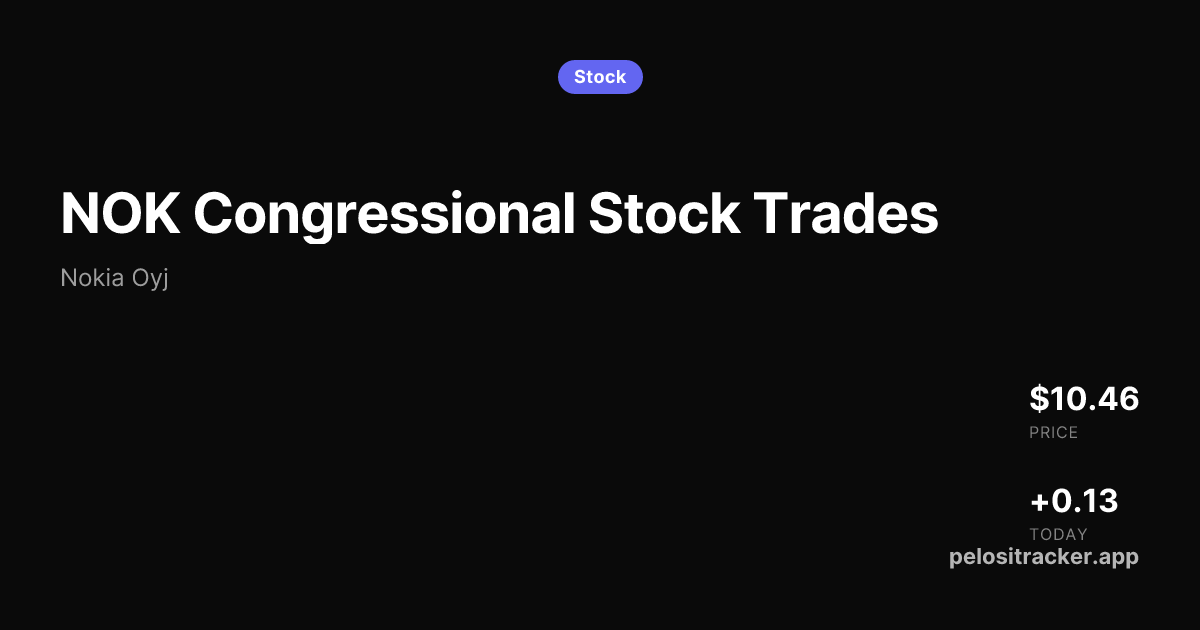 NOK : Transactions au Congrès & Analyse | Pelosi Tracker