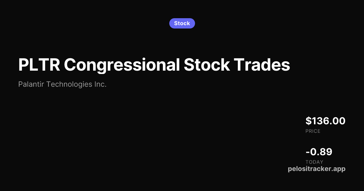 PLTR Congressional Stock Trades & Analysis | Pelosi Tracker