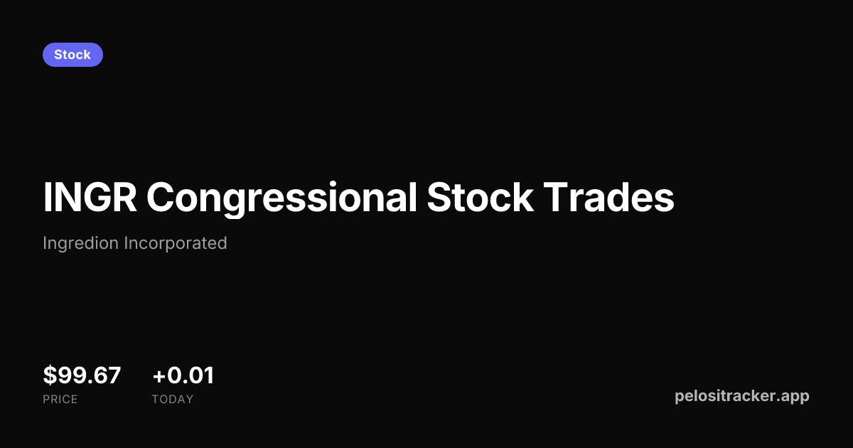 INGR Congressional Stock Trades & Analysis | Pelosi Tracker