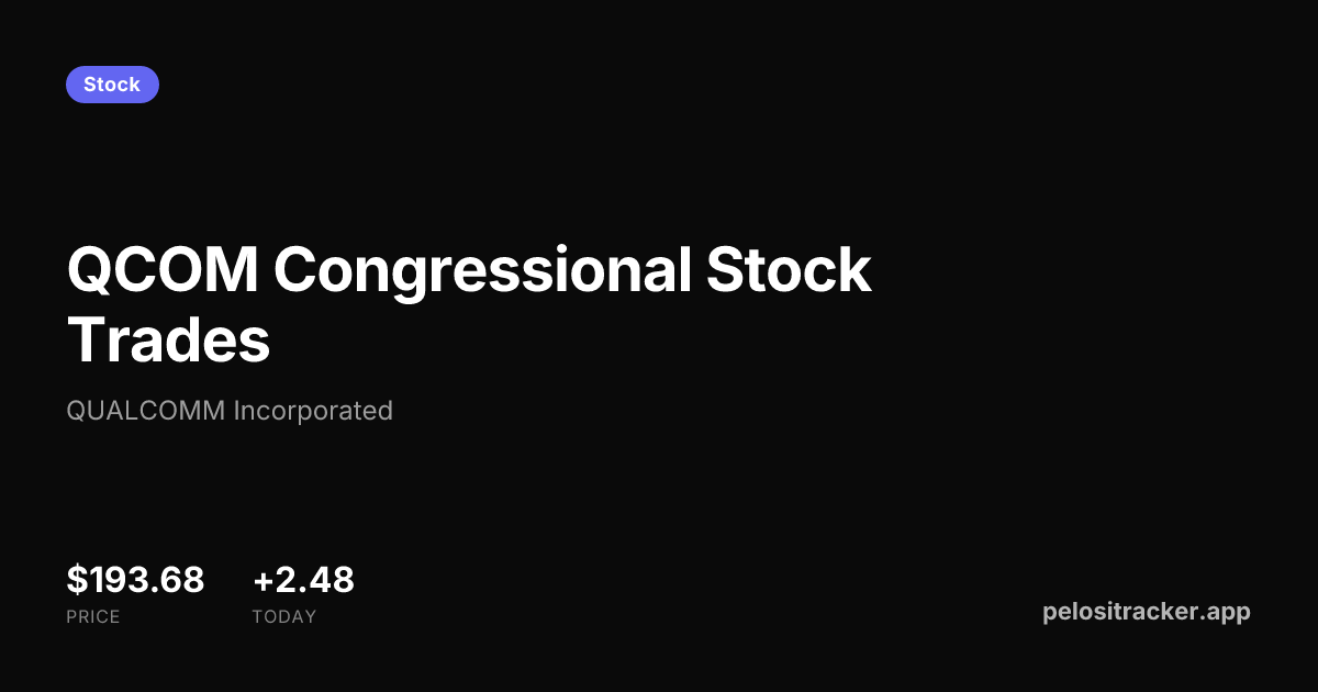 QCOM Congressional Stock Trades & Analysis | Pelosi Tracker